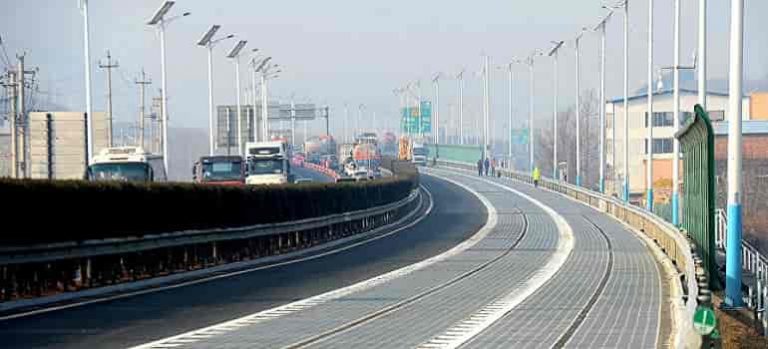 China tests country’s first solar PV highway with wireless charging ...